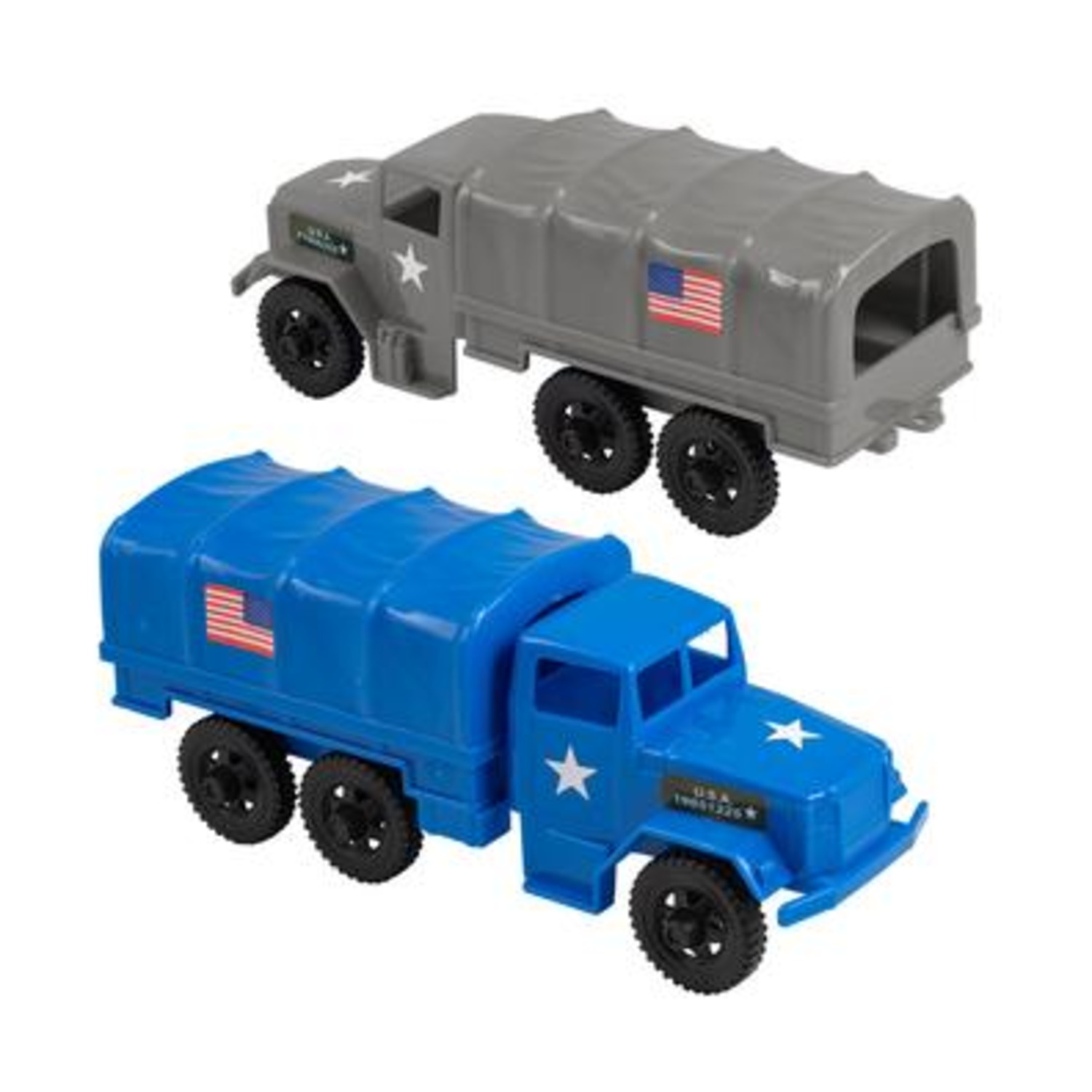 Victorybuy Toys Combat Convoy 2.5 Ton M34 Cargo Trucks - Blue & Gray ...